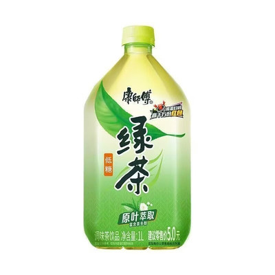 康师傅绿茶低糖1升大瓶夏日饮料