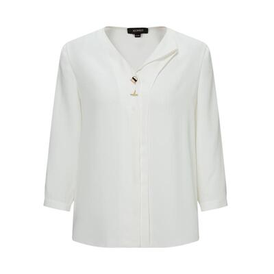 Scofield女装简雅职场七分袖V领雪纺衫设计感袖笼