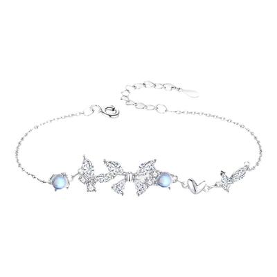 梦蝶纯银手链女生2024年新款轻奢小众精致月光石手饰生日礼物