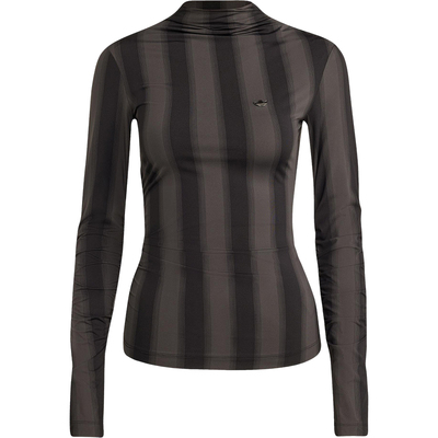 Adidas/阿迪达斯正品三叶草女士休闲竖条纹修身半高领长袖JW7316