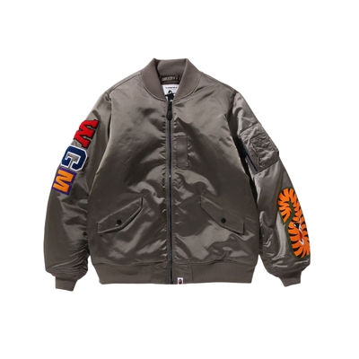 字母刺绣MA-1飞行员夹克外套BAPE
