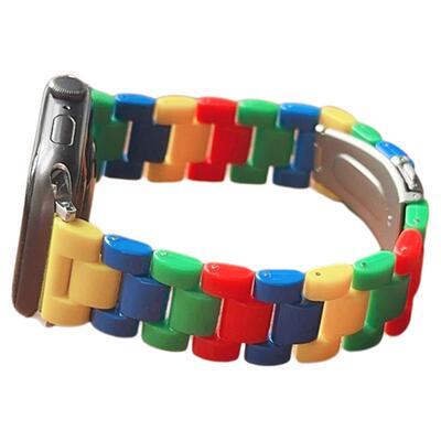 适用iwatch表带S10积木彩色树脂