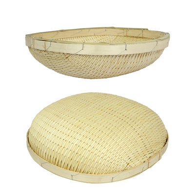 圆簸箕竹编家用无孔柳条编织现捞