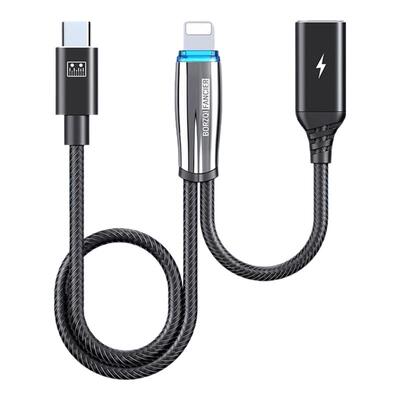 大疆DJI Mic Mini无线领夹麦克风专用适用苹果16手机连接线边充电边直播二合一转接头Lightning转TypeC音频线