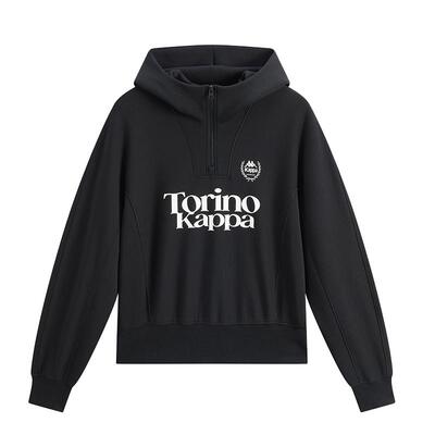 Kappa卡帕女装2025秋季新款短款收腰百搭针织连帽卫衣K0F62MT02D