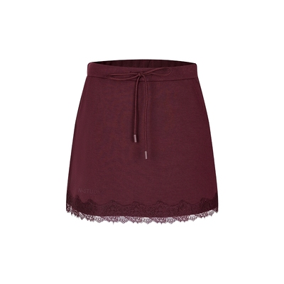 none抽绳腰头A字蕾丝裙摆半身裙