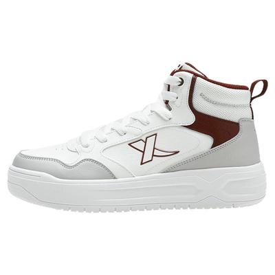 特步男鞋高帮百搭小白鞋