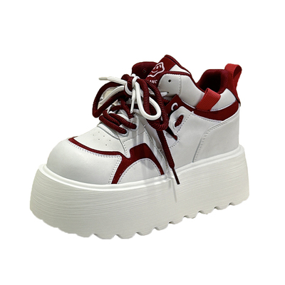 2026春新款9cm内增高女鞋厚底高跟小白鞋百搭松糕运动休闲鞋板鞋