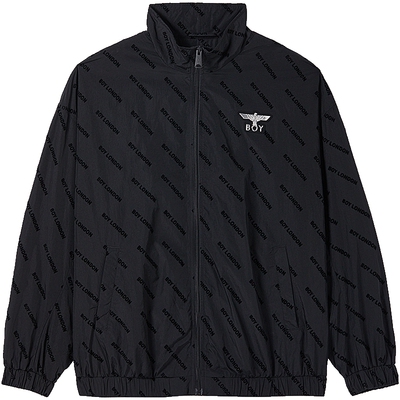 BOYLONDON春季男女同款宽松休闲潮牌满印简约立领夹克外套N23035