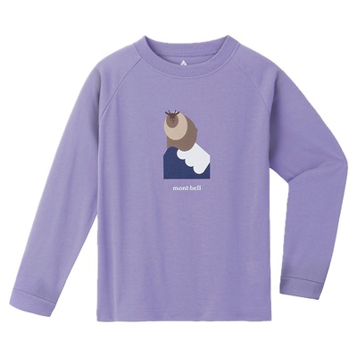 日本美山 montbell 2026春儿童卡通动物防紫外线速干长袖运动T恤