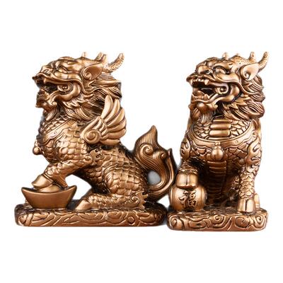 麒麟摆件一对招财中式客厅风水麒麟化解装饰品店铺开业送礼办公室