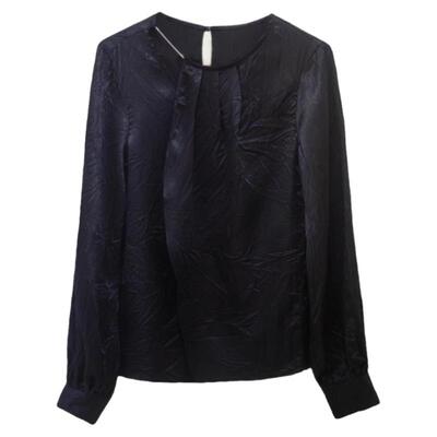 长袖醋酸肌理衬衫女通勤宽松