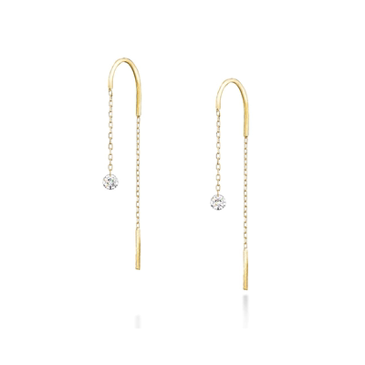 AHKAH官方旗舰店 swing diamond 18K黄金钻石耳环