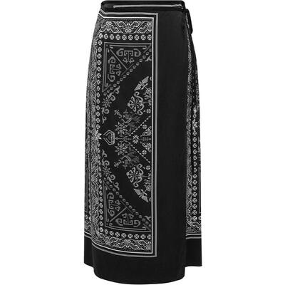 重磅真丝围裹式半身裙雅莹国风