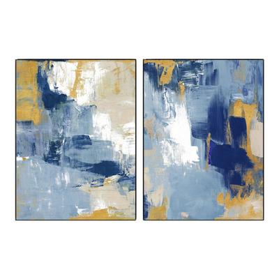 双幅组合蓝色抽象艺术装饰画