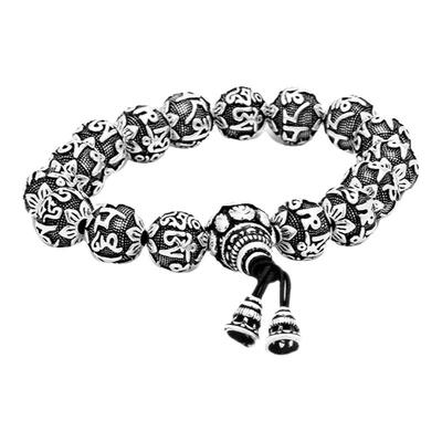 990足银配证六字箴言银手链男士