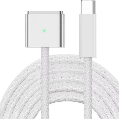 适用苹果macbook充电线USB-C转MagSafe3磁吸air笔记本通用充电器