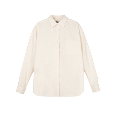 RTW美式宽松中长款府绸长袖衬衫