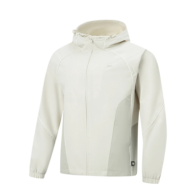 李宁运动风衣男士2026新款连帽防风夹克拼接户外宽松外套AFDW033