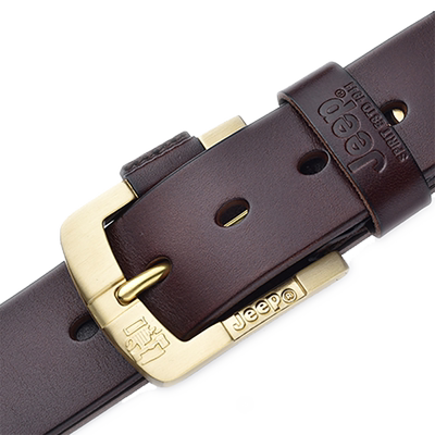 JEEP男休闲头层牛皮合金牛仔正品