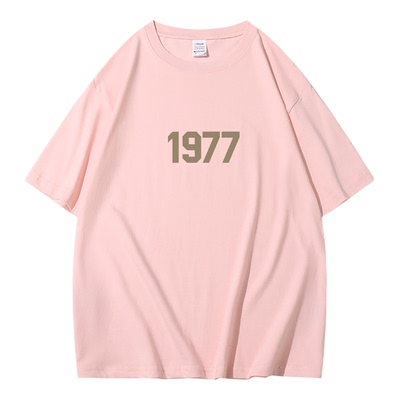 美式街头复古1977短袖T恤男女款情侣装夏季纯棉宽松休闲半袖体恤