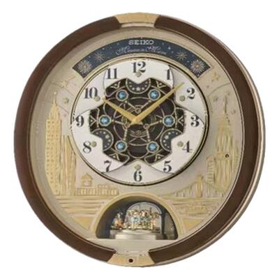 日本精工SEIKO魔幻音乐报时水晶挂钟日式客厅静音钟表QXM602B