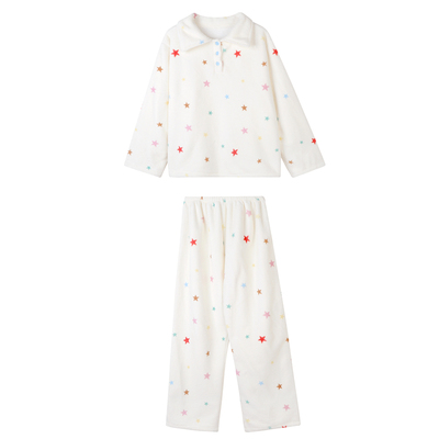 多巴胺彩色星星毛绒睡衣