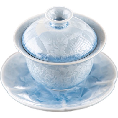 向行窑变结晶旅行茶具盖碗茶壶主人杯1壶1杯功夫茶具陶瓷套装礼盒