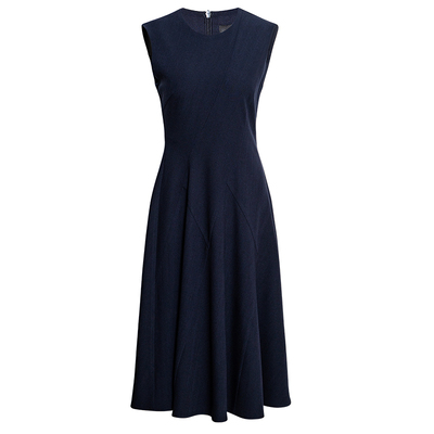 罗衣时尚无袖收腰连衣裙