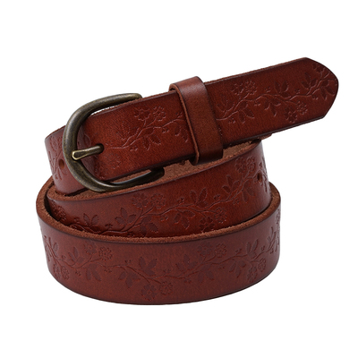 皮带女细时尚花朵百搭针复古