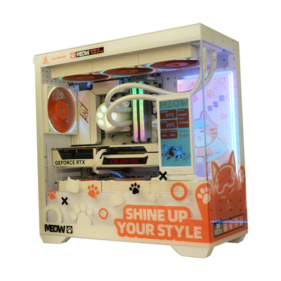 【AMD橘猫主机】MEOW橘影橙RTX5060电脑主机R5 9600x游戏DIY组装机9800x3d七彩虹5060Ti橘猫整机