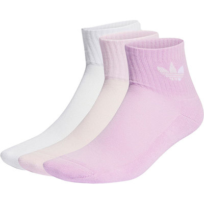 Adidas/阿迪达斯正品MID ANKLE SCK男女三双装运动短袜IC5688