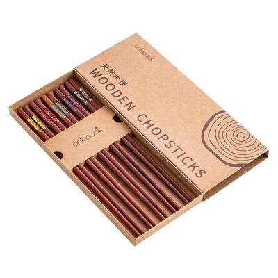 onlycook抗菌鸡翅木红檀木筷子