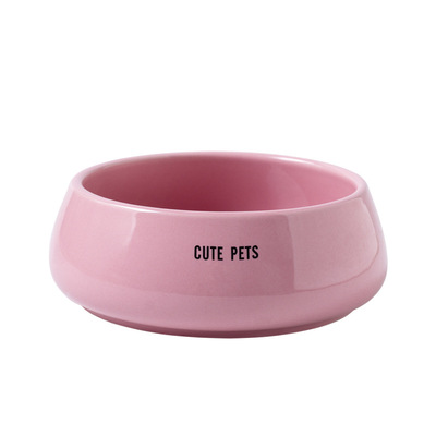 糖果色小口陶瓷狗碗防黑下巴