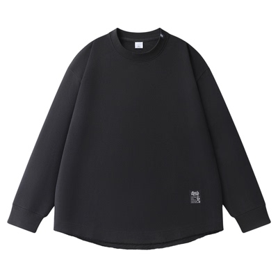 小彬国潮极简半高领叠穿2025男女秋冬新款休闲宽松上衣打底衫内搭