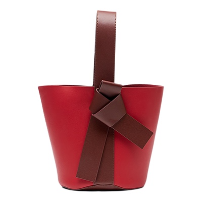 THE YELLOW SHOP头层小牛皮绑结花园水桶包海岛度假高级感礼物包