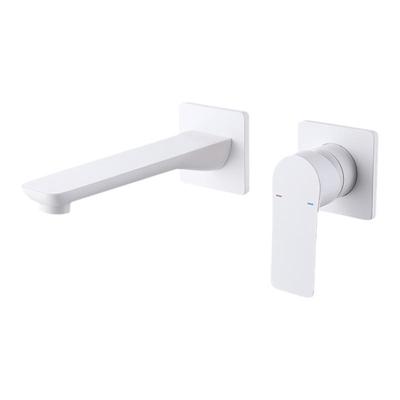 pcooy入墙式全铜白色冷热水龙头