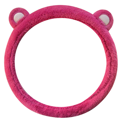 方向盘把套冬季毛绒可爱草莓熊