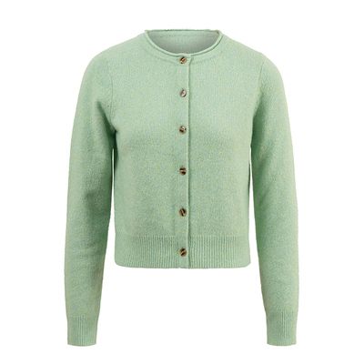 PCLA通勤复古显白薄荷绿开衫女