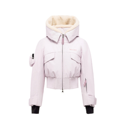 VECVEC滑雪服短款夹克外套羽绒保暖防风防水双板户外运动单板少女