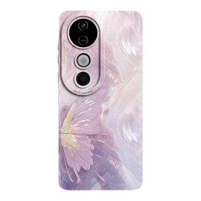 轻奢高级感鎏金蝴蝶液态硅胶壳