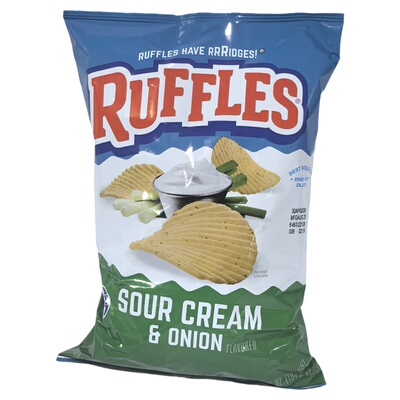 特价临期美国进口乐事薯片Ruffles原味酸奶洋葱奶酪味波浪型薯片