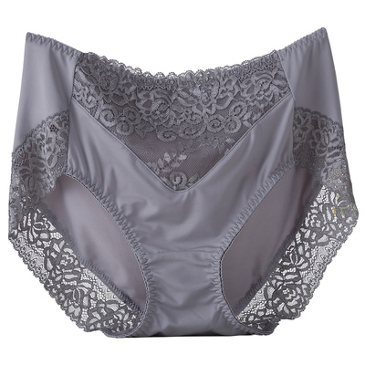 高腰大码内裤女胖mm200斤性感蕾丝纯棉裆透气无痕三角裤黑色超薄