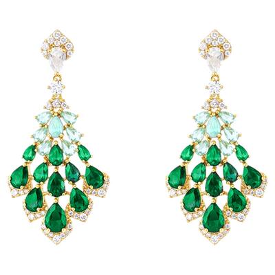 绿色高级轻奢流苏软垫耳夹女新款