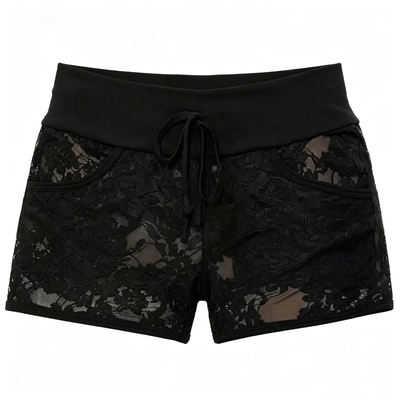 Low waisted lace hollow shorts for women女士低腰蕾丝镂空短裤