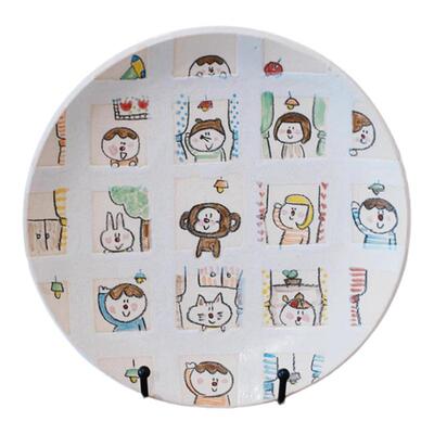 日本陶艺作家手作 Cosael 曲奇饼干盘邻居盘手绘盘陶盘