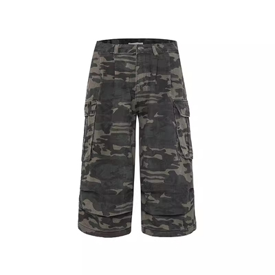 NECOYEP美式高街迷彩工装七分裤