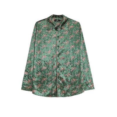 复古disco灯芯绒昭和尖领衬衫