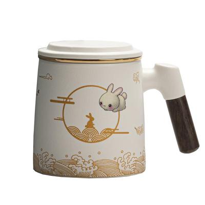 善简陶瓷茶杯茶水分离带盖过滤