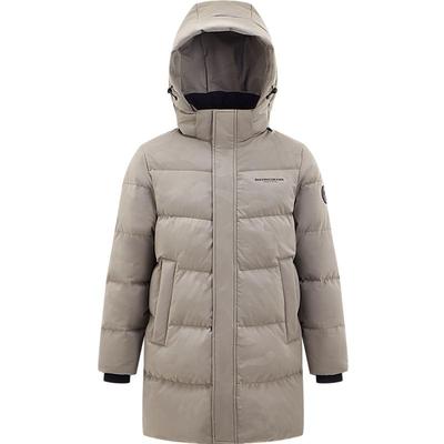 波司登新款保暖中长款羽绒男连帽